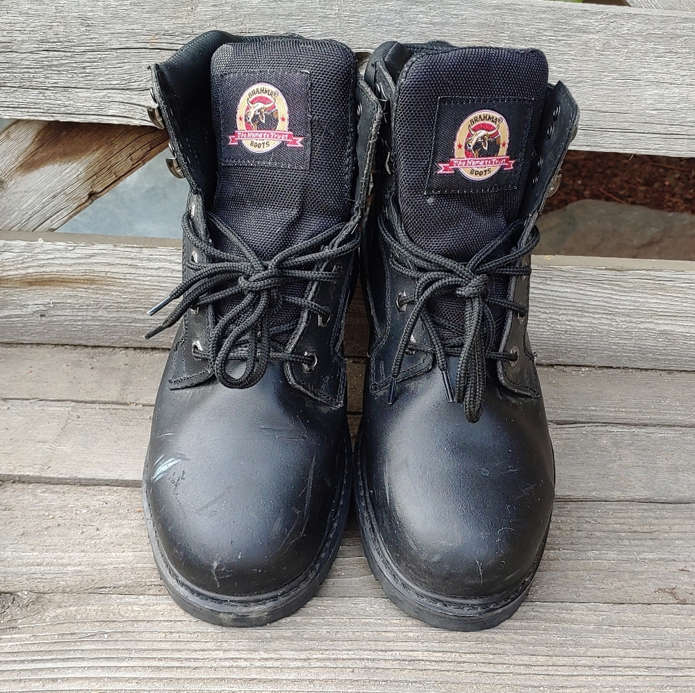 Brahma Men's Gus Steel Toe Black Work Boot Size 10.5w - Gem